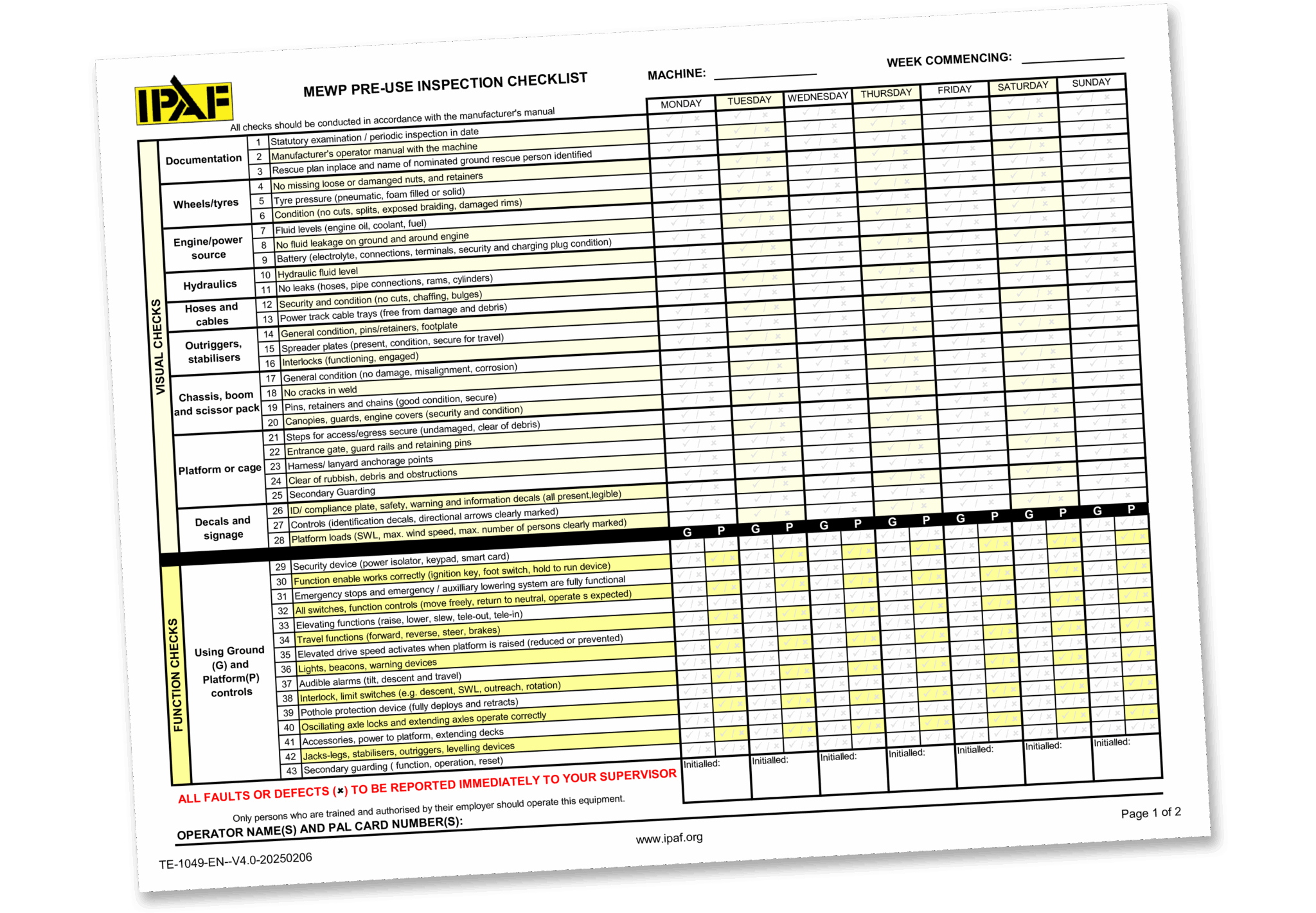 Pre-use Inspection: Stay Safe When Working at Height - JMS Powered Access
